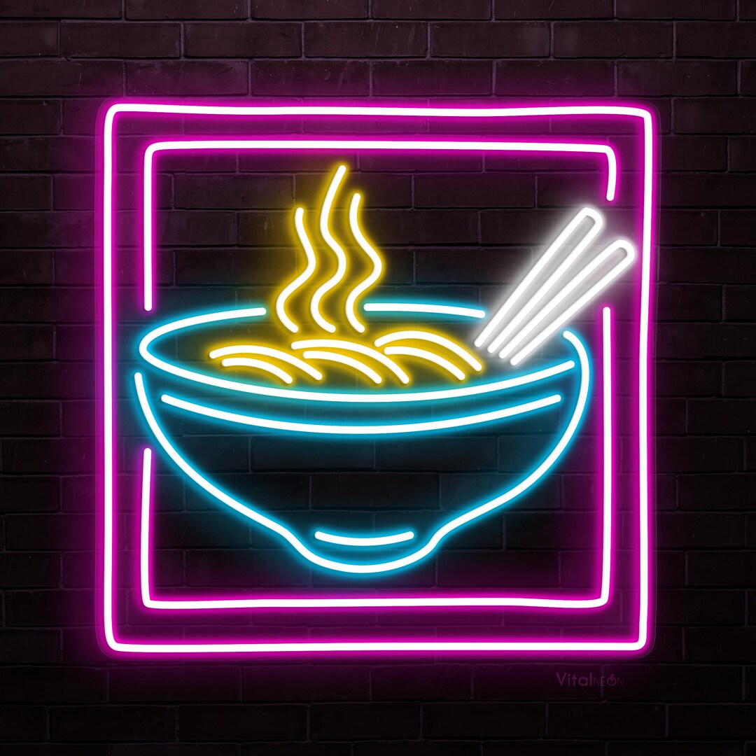 Ramen Neon Sign, Ramen Bowl LED Light, Noodle Bowl Wall Art, Noodle ...
