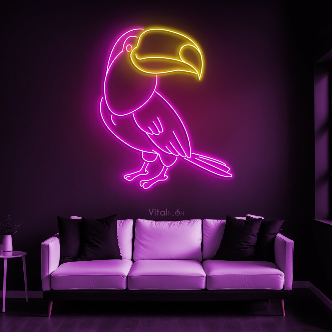 Toucan Bird Neon Sign, Exotic Animal LED Light for Home Decor, Custom ...