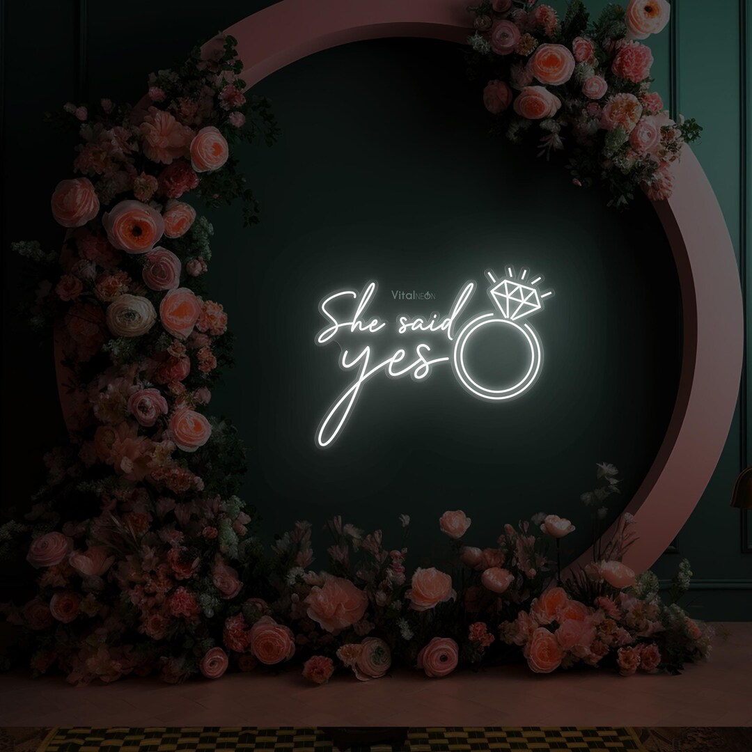 She Said Yes Neon Sign, She Said Yes LED Light, Engagement Party Sign ...
