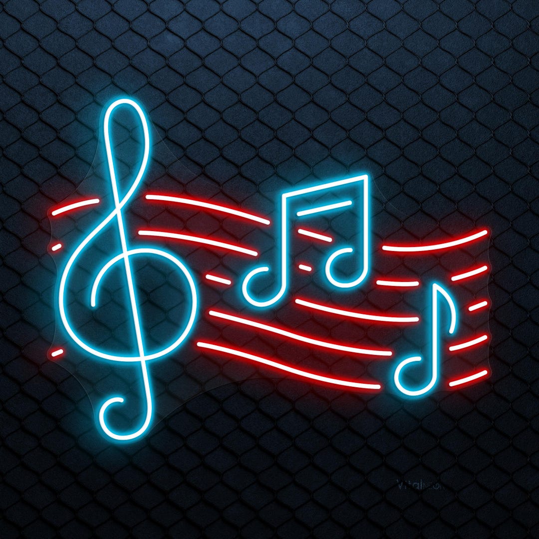 Treble Clef Neon Sign, Treble Clef LED Light, Musical Note Wall Decor ...
