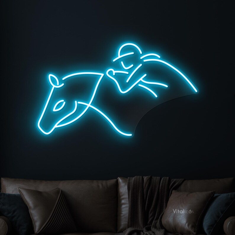 Horse Racing Neon Sign LED Light Rider Wall Decor Riding Animal Shop ...