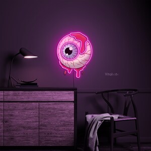Bloody Neon Eye Sign, Eye Led Neon Light, Eye Neon Sign, Neon Pop Art ...