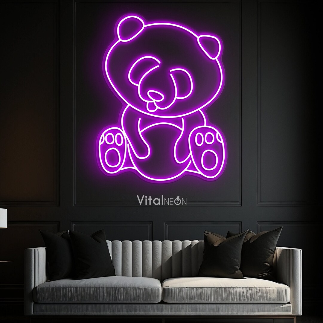 Panda Neon Sign, Cute Panda LED Light, Animal Neon Sign for Game Room ...