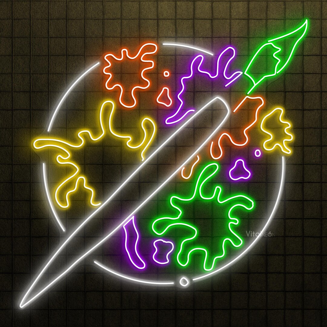 Paint Stroke Neon Sign, Paint Stroke LED Light, Paint Palette Wall Art ...