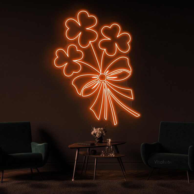 Shamrock LED Neon Sign for Home Decor, Wedding, Party, Birthday Display ...