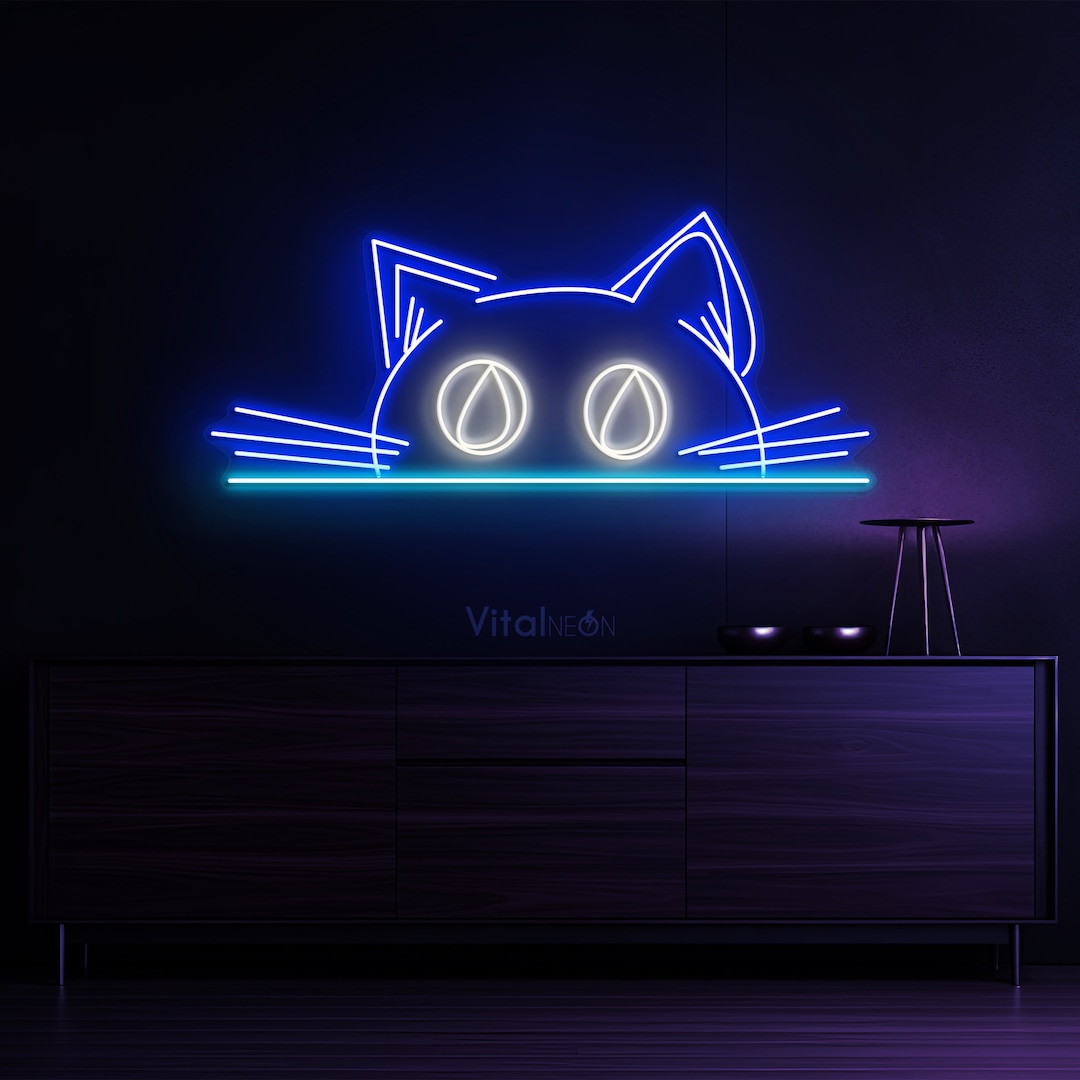 Cat Neon Sign, Cute Cat Wall Art, LED Neon Lights, Gifts for Kids, Pets ...