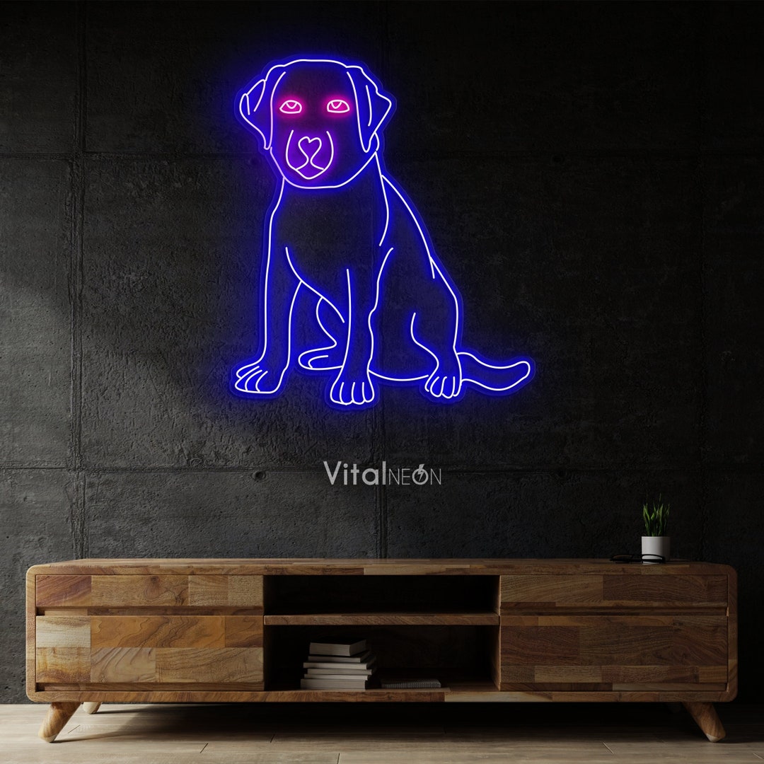 Labrador Dog LED Neon Sign, Pet Shop Bedroom Party Wall Art Lover Gift ...