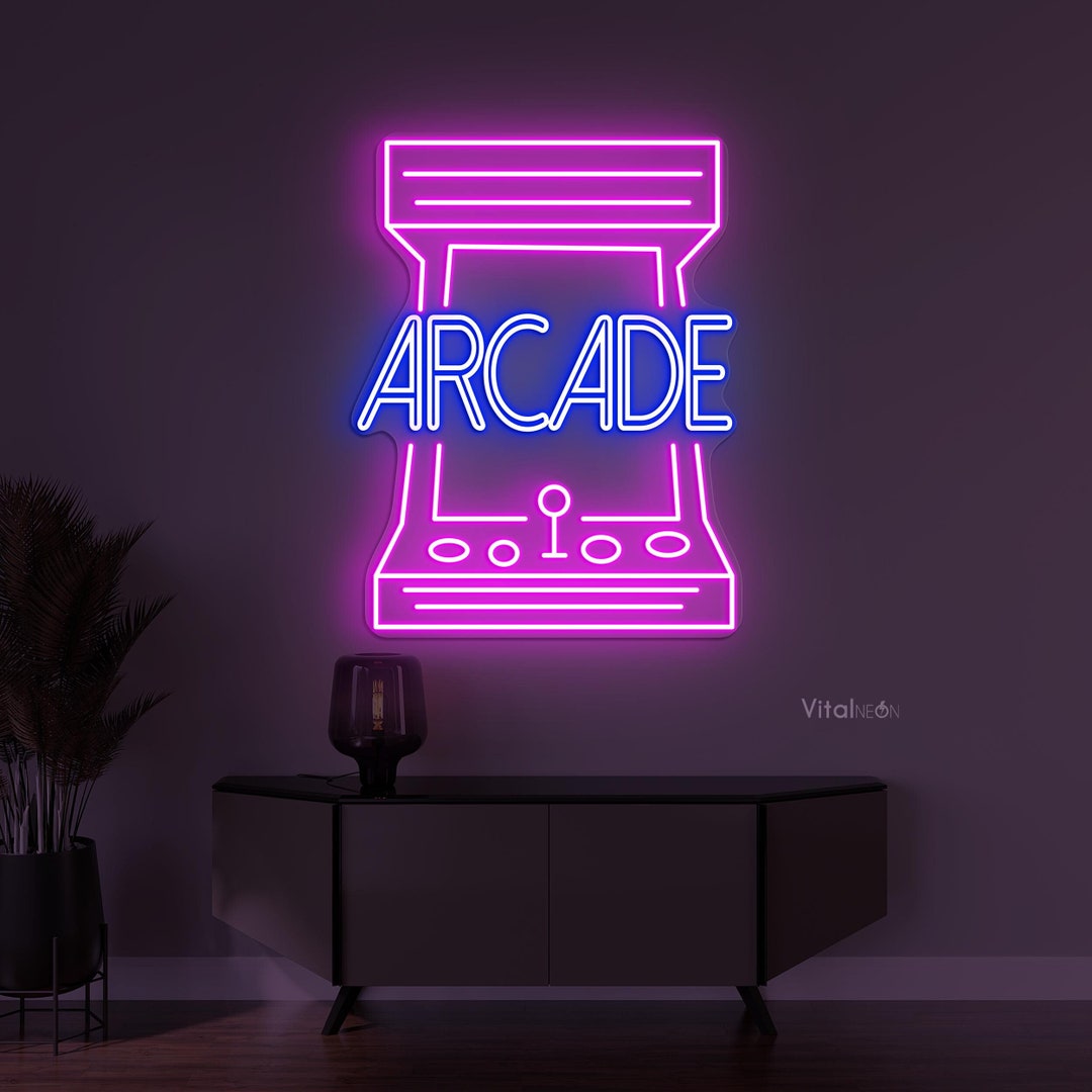 Arcade Neon Sign, Arcade LED Light, Game Room Wall Decor, Custom Neon ...