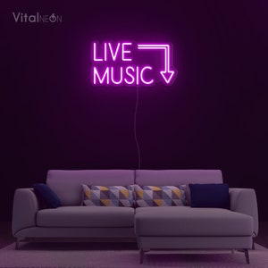 Live Music Neon Sign, Led Wall Light for Music Lovers, Home Decor ...