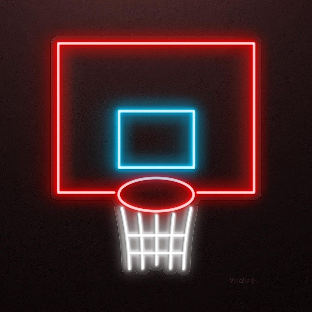 Basketball Hoop LED Neon Sign, Game Room Wall Decor - Etsy