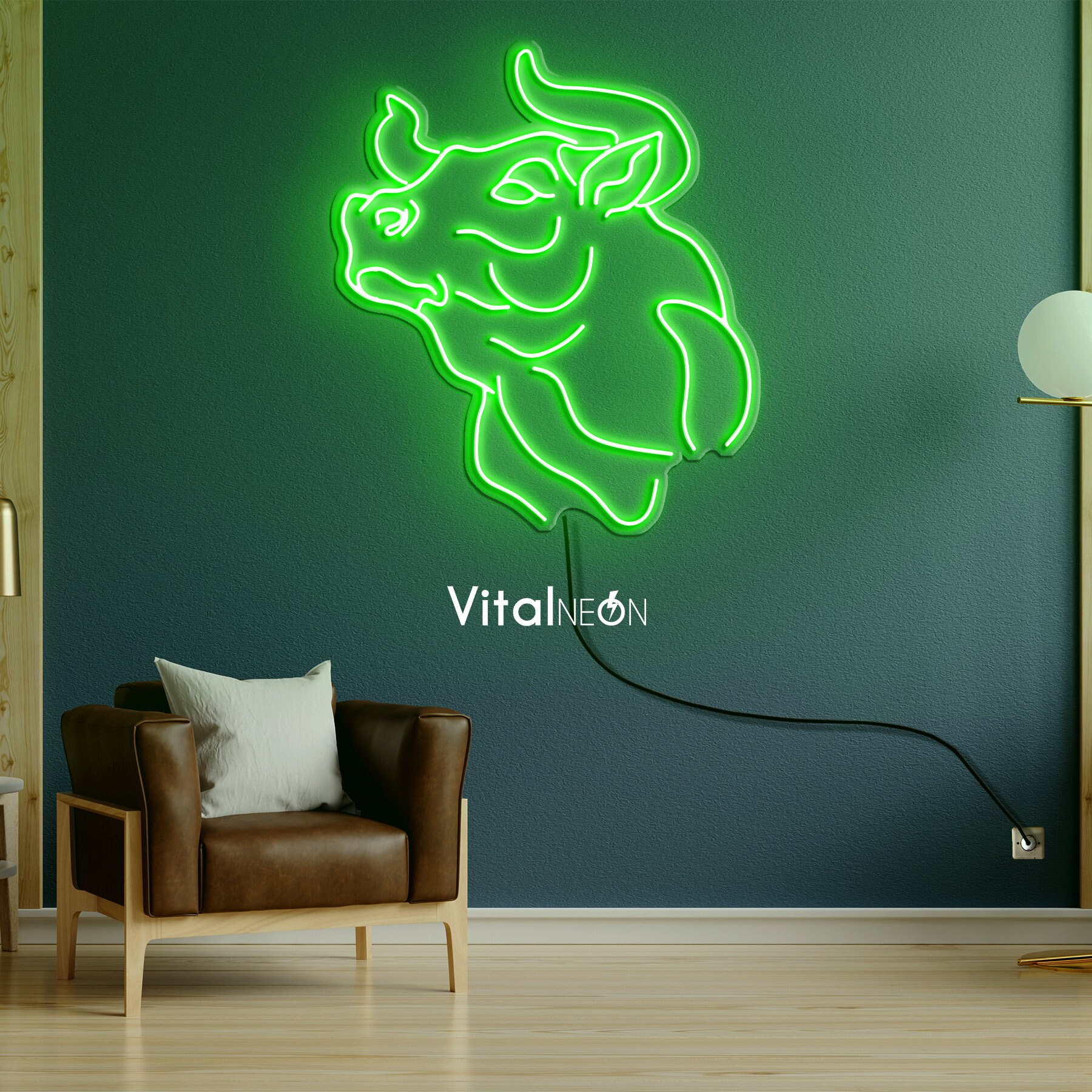 Bull Head LED Neon Light, Cow Neon Sign, Texas Bull Sign, Longhorn Neon ...