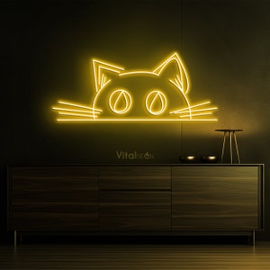 Cat LED Neon Sign Wall Art for Kids Pets Friends Family Birthday ...
