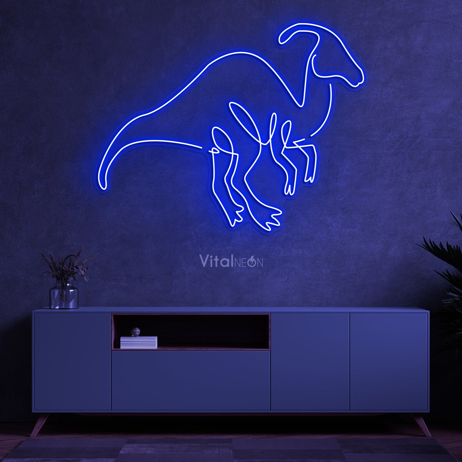 Parasaurolophus Led Neon Light, Dinosaur Neon Sign, LED Neon Sign, Kids ...