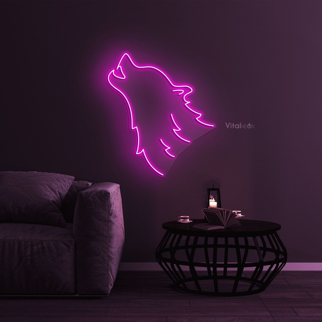 Wolf Howl Neon Sign LED Light Head Wall Art Bedroom Bar Game Room Decor ...