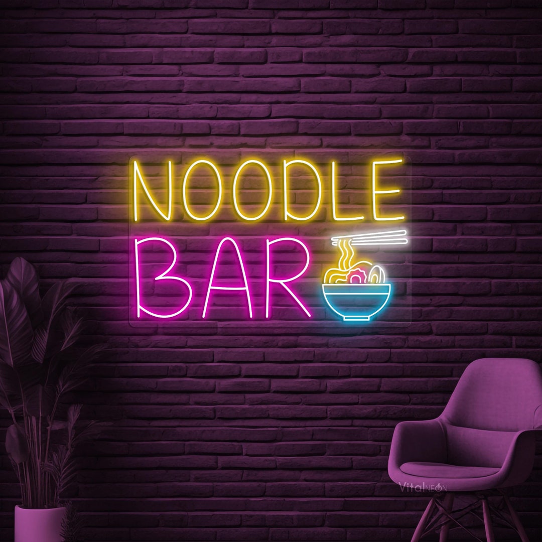 Noodle Bar Neon Sign, Noodle Bar LED Light, Kitchen Wall Decor, Ramen ...