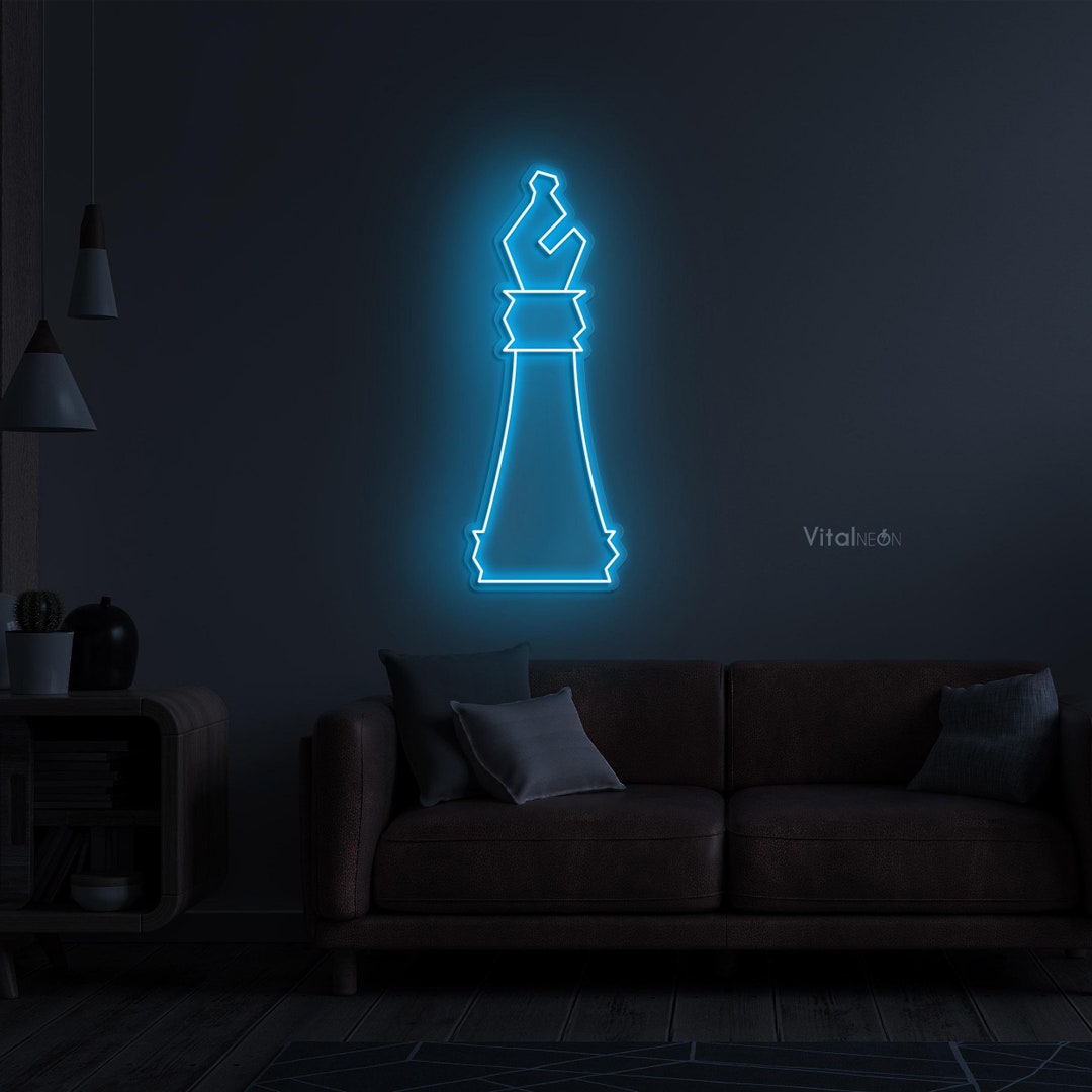 Chess King Neon Sign, LED Chess Pieces Light, Custom Neon for Chess ...