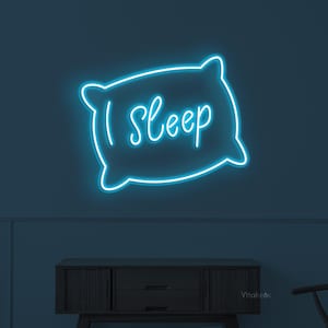 Sleep Neon Sign, Sleep LED Light, Pillow Wall Decor, Sleep Pillow Wall ...