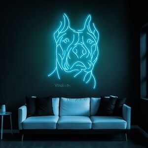 Pitbull Dog LED Neon Sign, Wall Art Light, Pit Bull Neon Decor, Custom ...