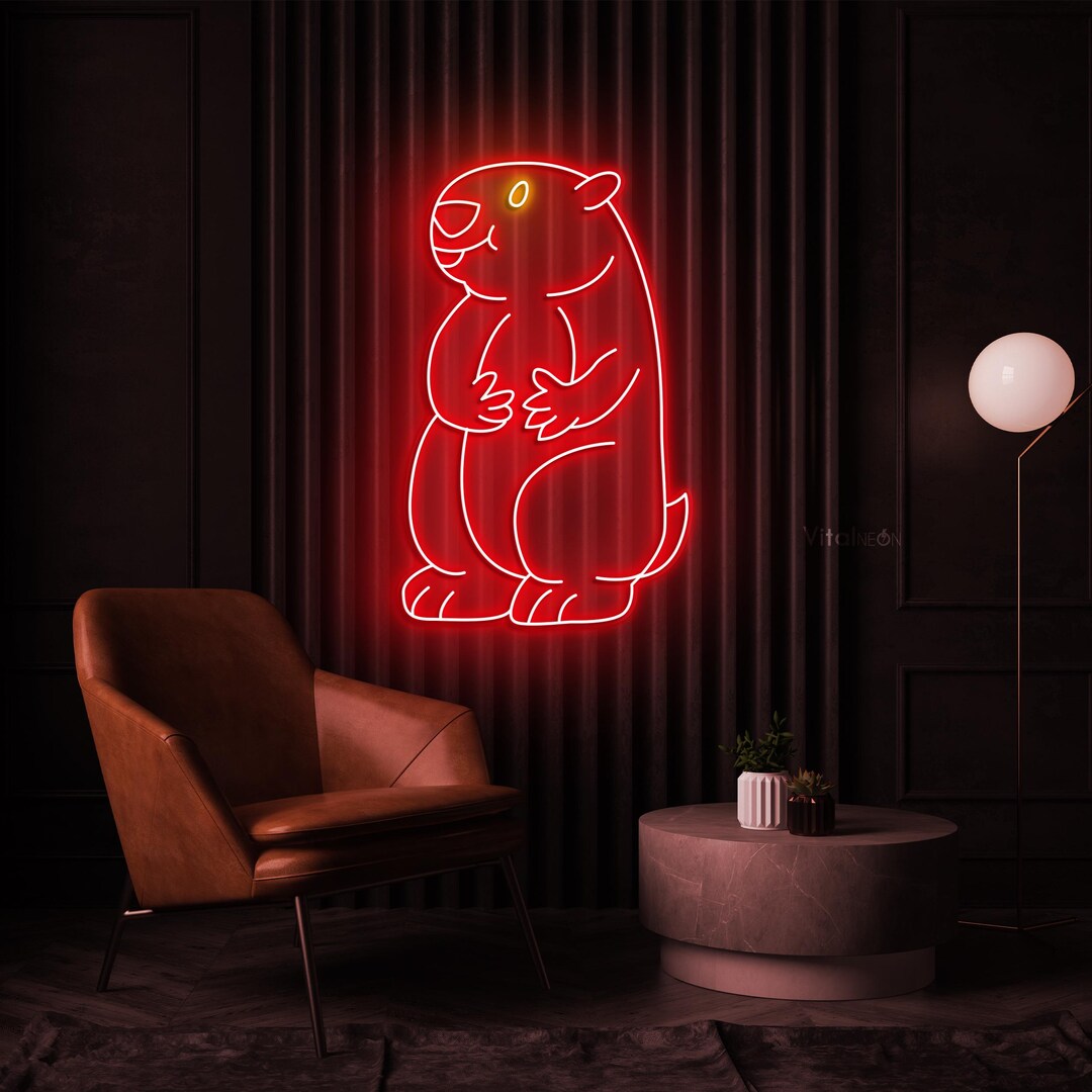 Groundhog LED Neon Sign, Nursery Decor, Animal Shop Decor - Etsy