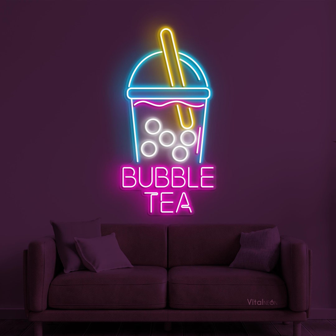 Bubble Tea Neon Sign, Bubble Tea LED Light, Drink Corner Wall Decor ...