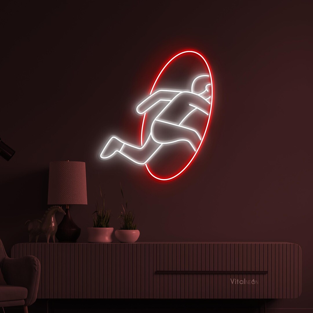 Man in Portal Hole Neon Sign, Man in Portal Hole Led Light, Game Room ...