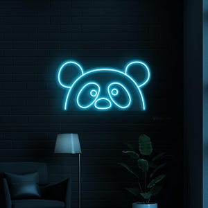 Panda Neon Sign, Panda LED Light, Panda LED Wall Decor, Eye-catching ...