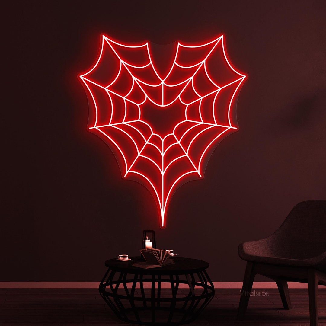 Spider Web Neon Sign, Spider Web LED Light, Spider Wall Decor, Home ...