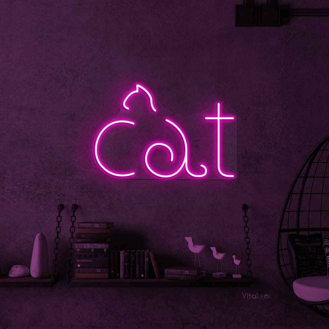 Cat Neon Sign, Cat LED Light, Kids Room Wall Decor, Home Wall Art, Pet ...