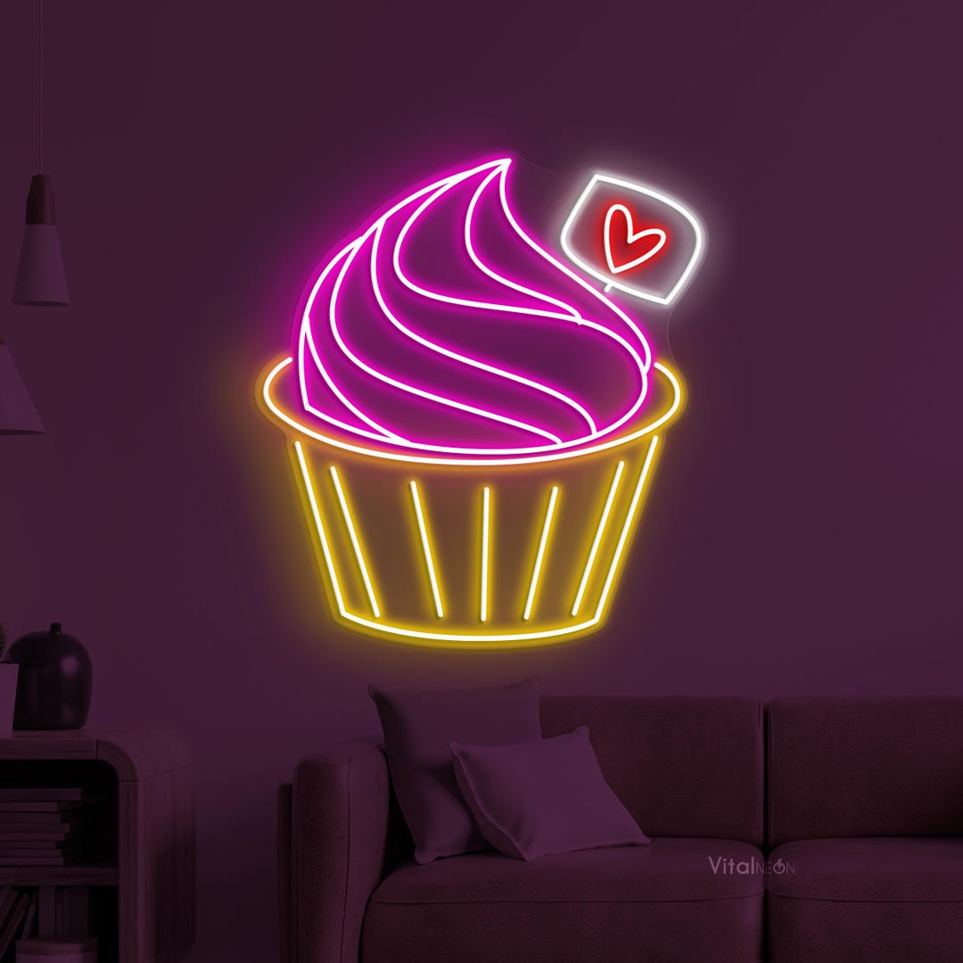Cupcake Neon Sign, Cupcake LED Light, Cupcake Lover Wall Decor, Sweet ...