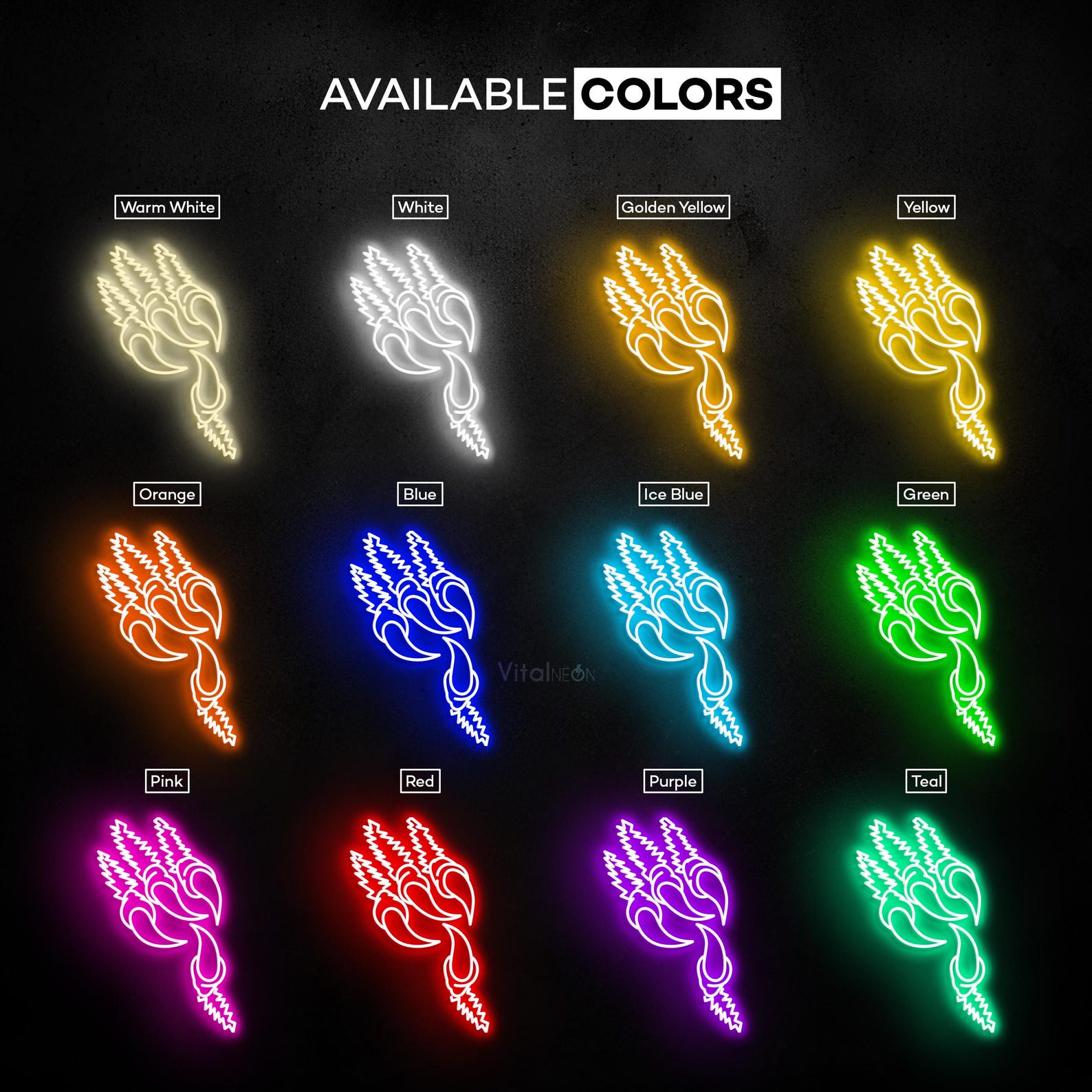 Claws LED Neon Sign Sharp Claws Wall Art for Game Room Home Birds Decor ...