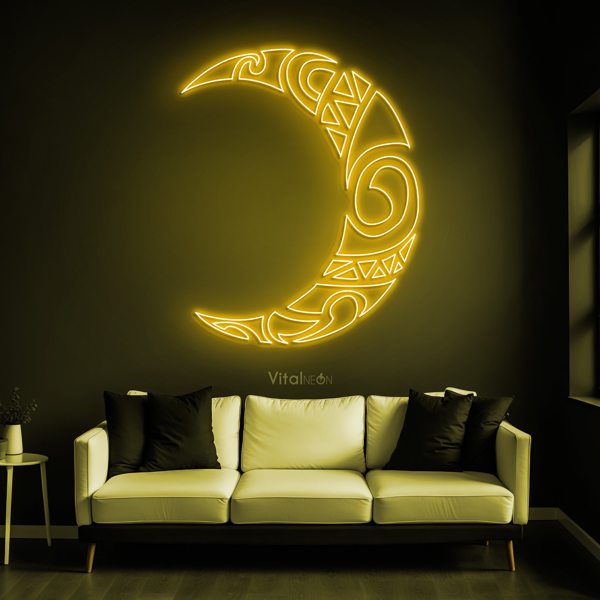 Egyptian Moon Led Light, Moon Neon Sign, Mancave Decor, Egyptian Decor ...