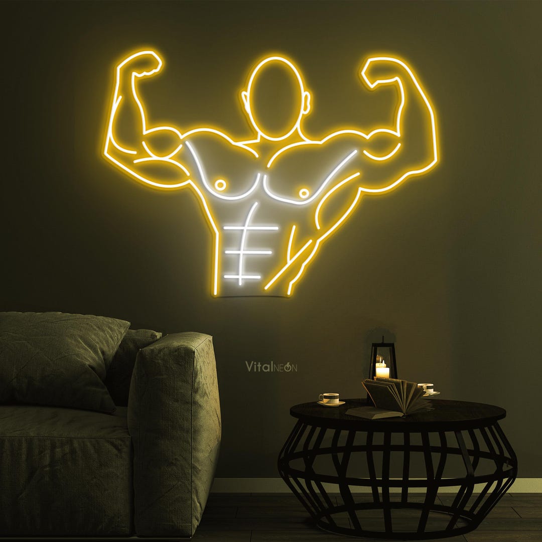 Bodybuilder Neon Sign, Bodybuilder LED Light, Muscle LED Neon Art, Body ...