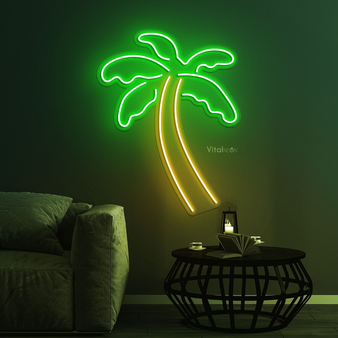 Palm Tree Neon Sign, LED Neon Palm Tree Light, Tropical Wall Decor ...