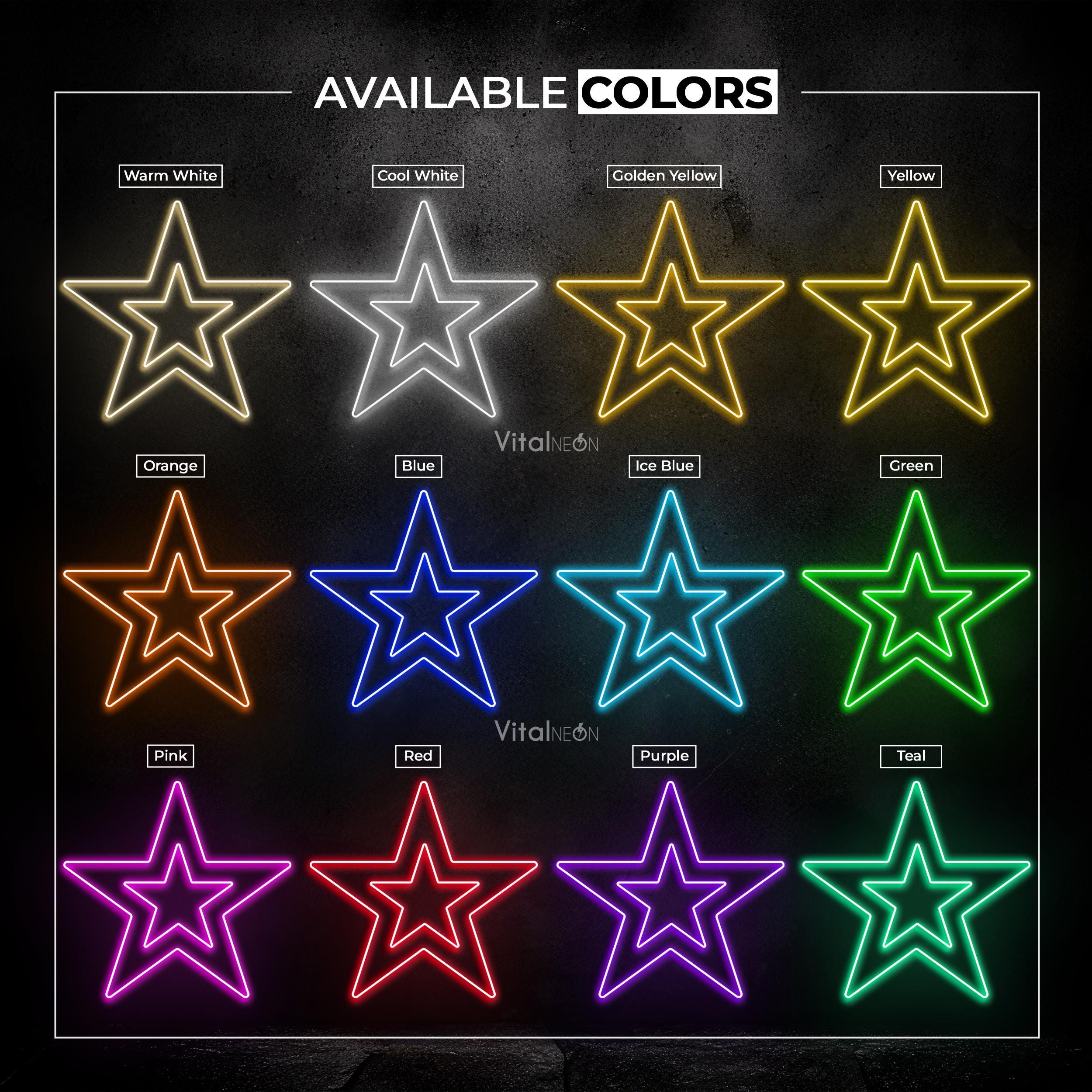 Star Neon Sign, Star LED Light, Kids Room Wall Decor, Celestial Neon ...