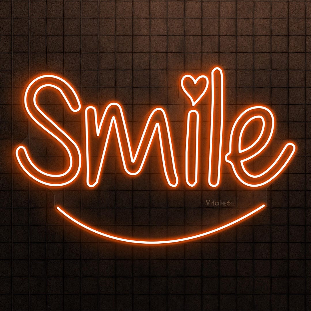 Smile LED Neon Sign, Positive Vibes, Office or Kids Room Decor - Etsy