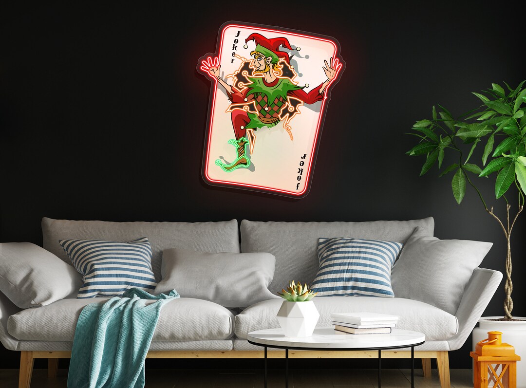 Joker Card Neon Artwork Sign Unique LED Pop Art Wall Decor - Etsy