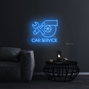 Car Service Neon Sign LED Wall Art Garage Auto Shop Workshop Center ...