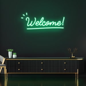 Welcome Neon Sign, LED Wall Decor, Shop Restaurant Room Decoration ...