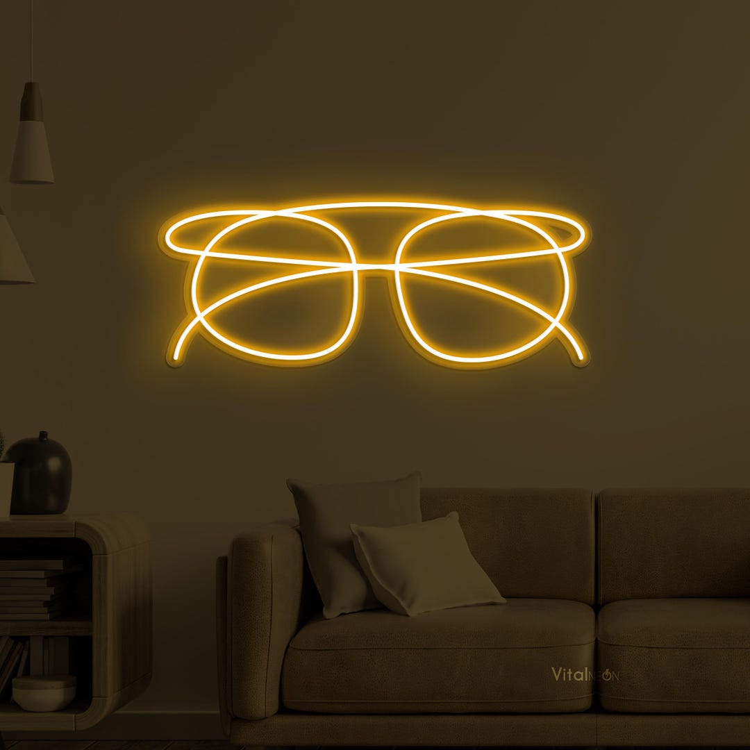 Glasses Neon Sign, Glasses LED Light, Optical Wall Decor, Led Wall Art ...
