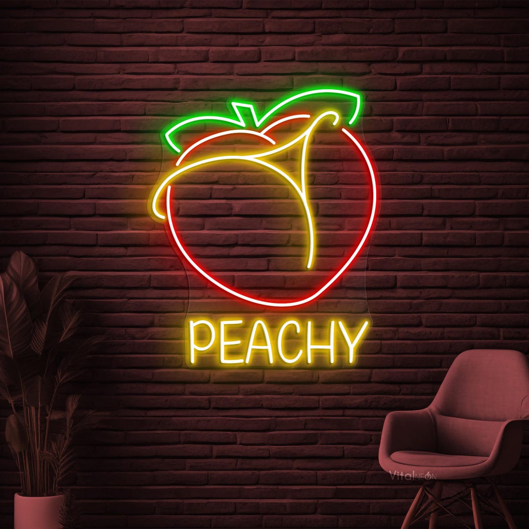 Peachy Neon Sign, Peachy LED Light, Fruit Shop Wall Decor, Peach Garden ...