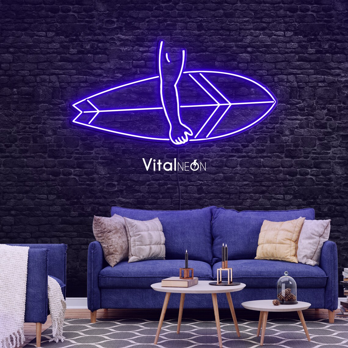 Surfboard Neon Sign, Surf Man LED Sign, Surfing Wall Decor, Gift for ...