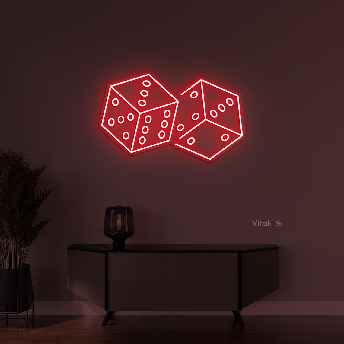 Dice LED Light Neon Sign Ludo Wall Art Game Room Decor Home Gift - Etsy