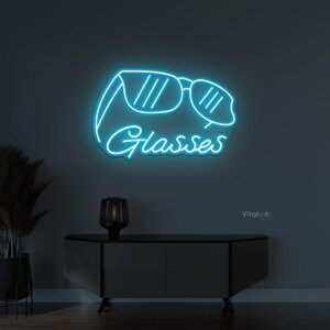 Glasses Neon Sign, Glasses LED Light, Eyewear Wall Decor, Sunglasses ...