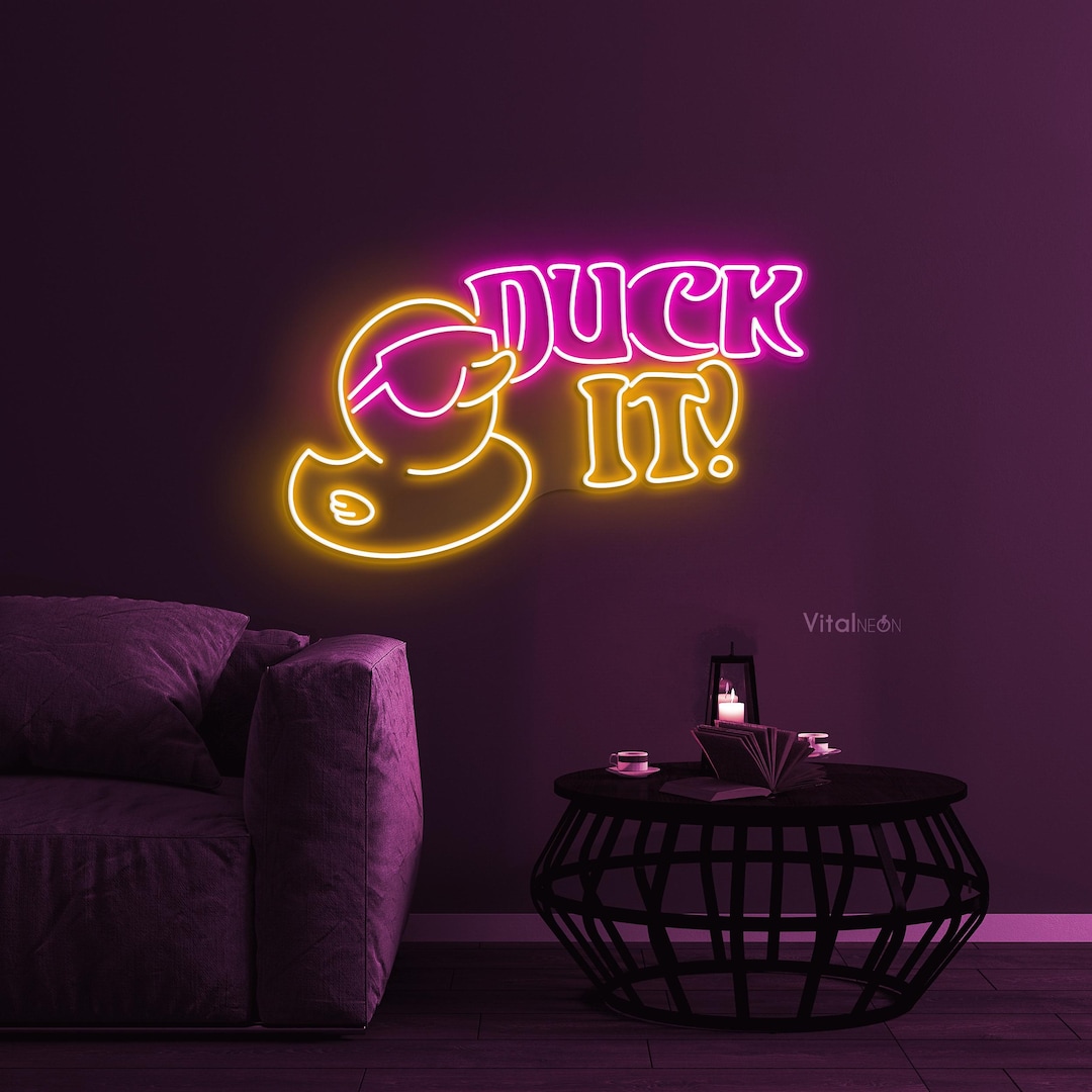 Neon Duck It Neon Sign, Neon Duck It LED Light, Duck LED Wall Sign ...