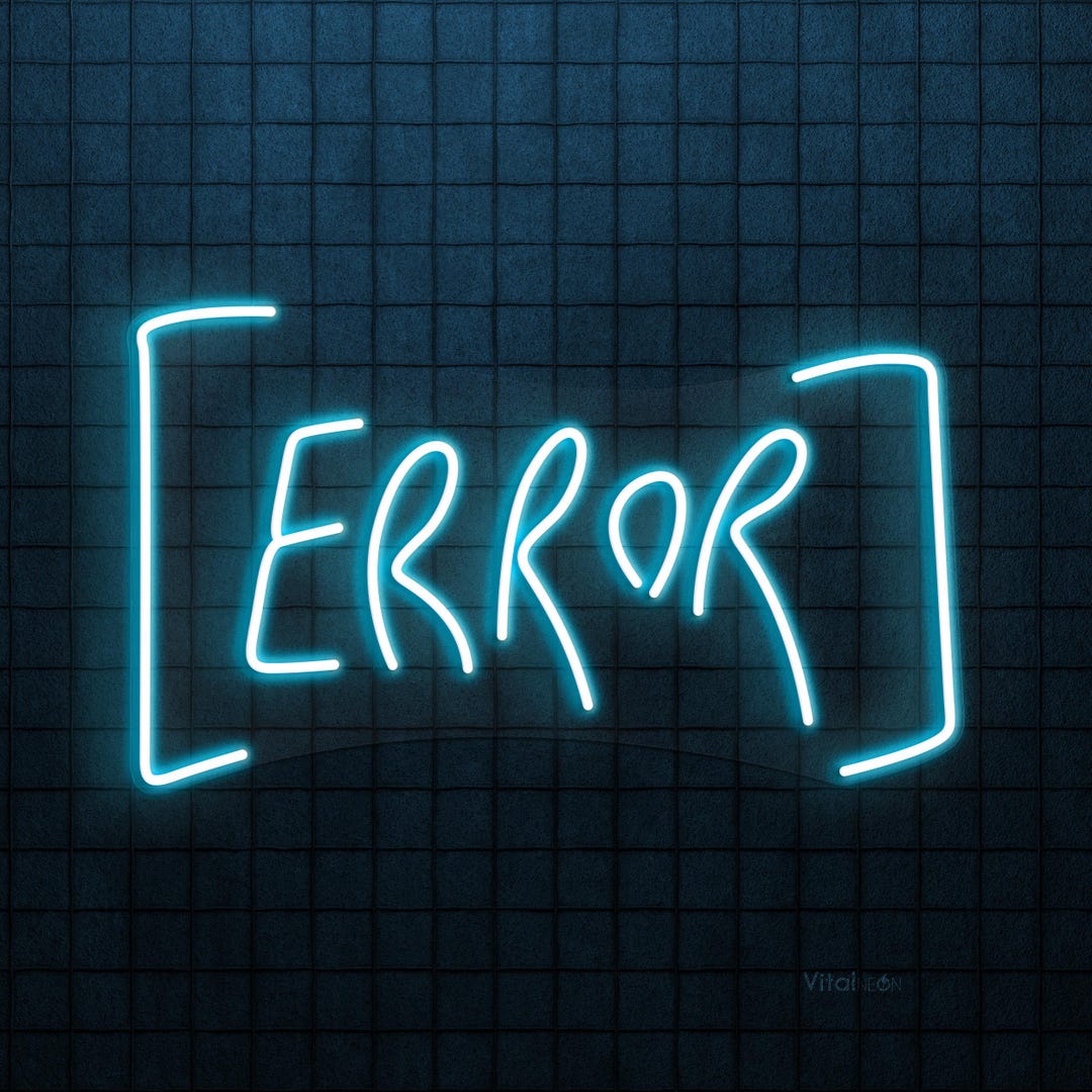 ERROR Neon Sign, ERROR Led Light, Game Room Wall Art, Humorous Decor ...