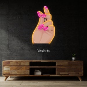 Nail LED Neon Sign Light Pop Art, Chic Nail Studio Artwork LED Neon ...
