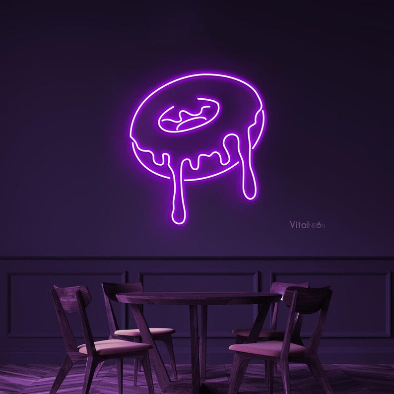 Donut Neon Sign, Donut LED Sign, Yummy Donut Wall Decor, Dessert Shop ...