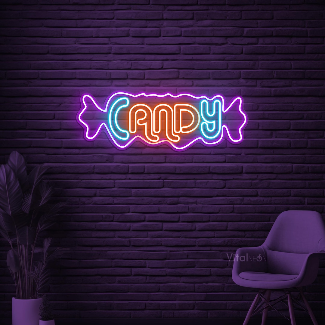 Candy Neon Sign, Candy LED Light, Candy Shop Wall Decor, Christmas Wall ...