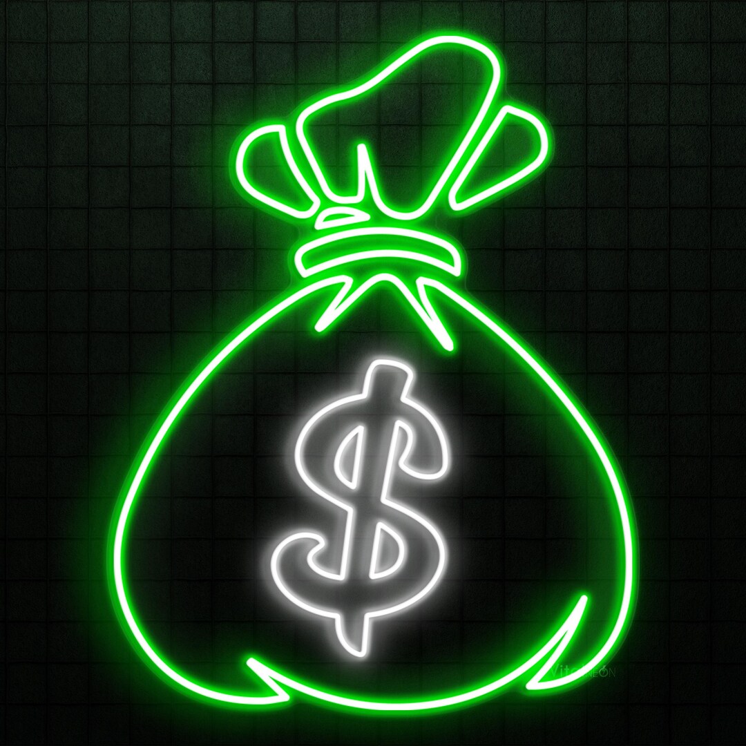 Money Bag Neon Sign, Office Wall Decor, Business LED Light - Etsy
