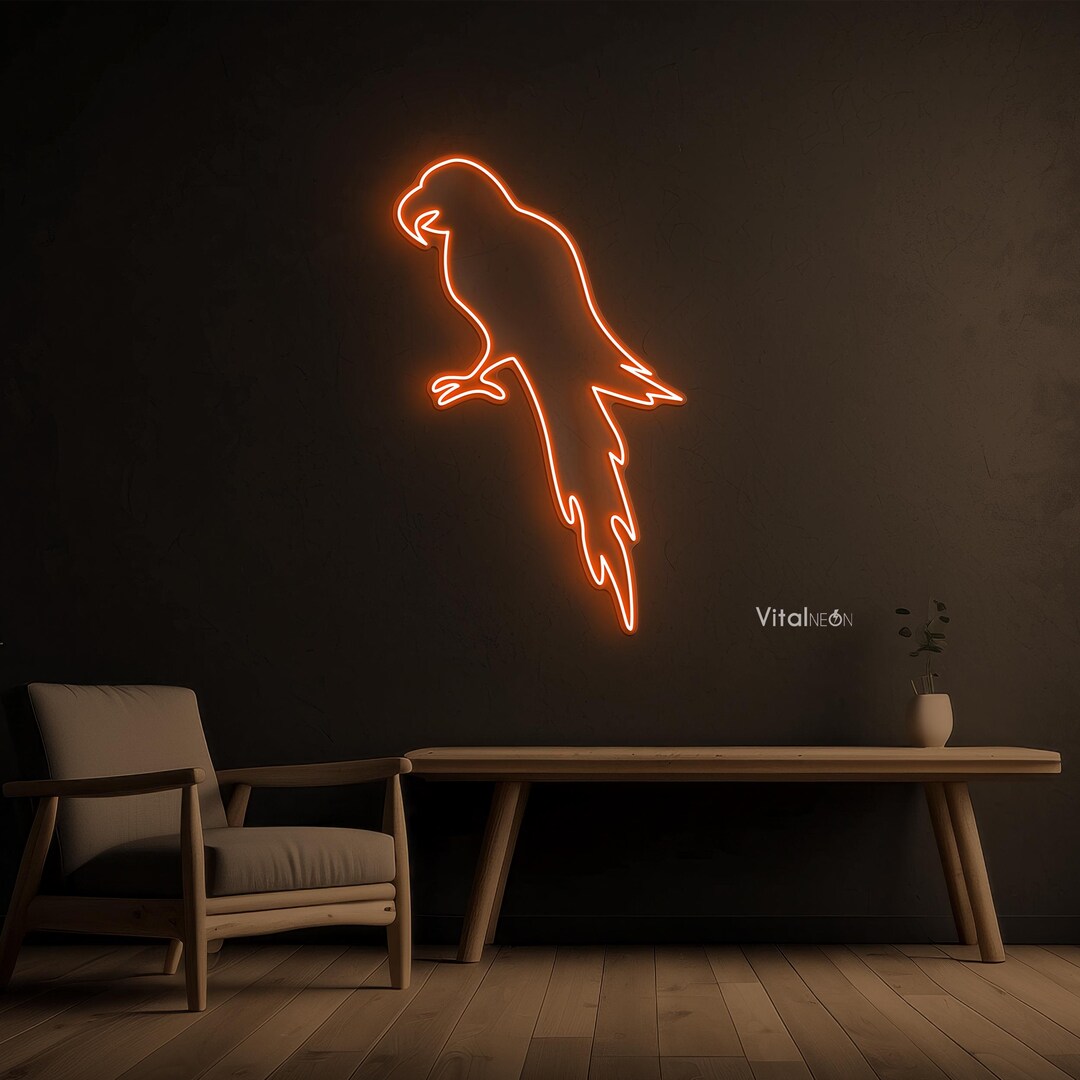 Parrot Neon Sign LED Light Wall Decor Kids Room Birds Shop Home Art ...
